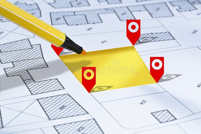 Fictional General Urban Plan and Cadastral Map Retro Style Concept ...