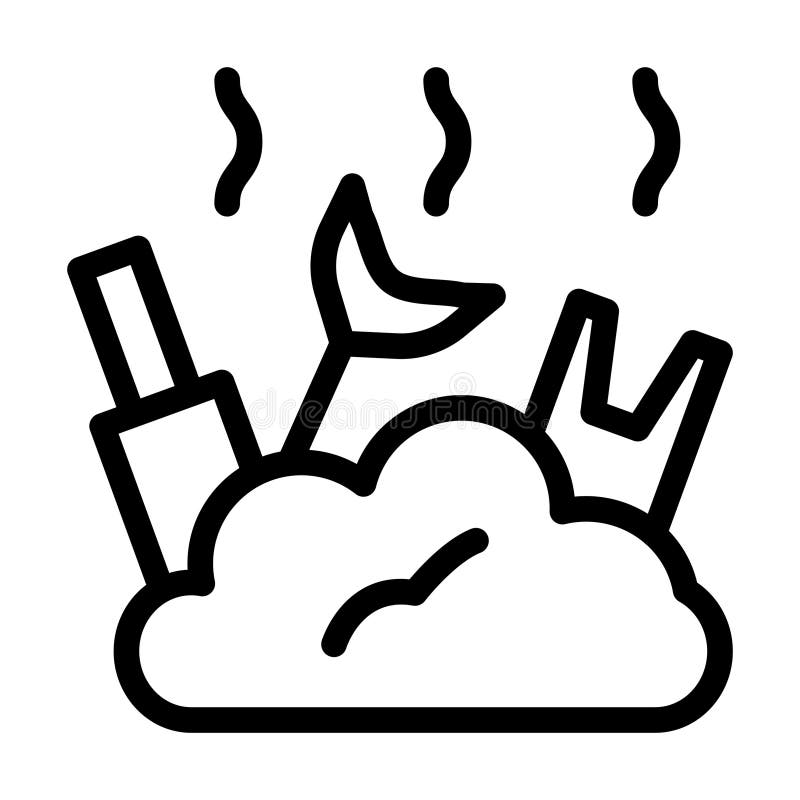 Land Pollution Vector Thick Line Icon for Personal and Commercial Use ...