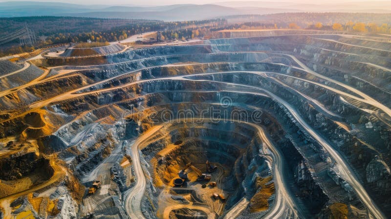 Land Preparation for Open Pit Lignite Mining Stock Photo - Image of ...