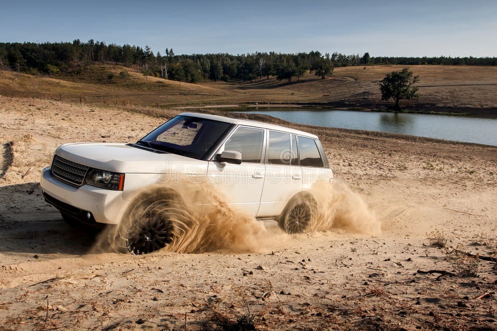 Land Rover Fast Drive Car Speed on Off-road Stock Image - Image of road ...