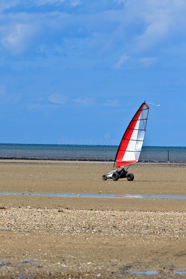 Land sailing on the beach stock photo. Image of distance - 5896074