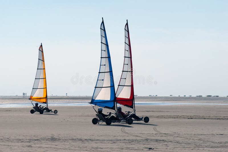 Land sailing on the beach stock photo. Image of distance - 5896074