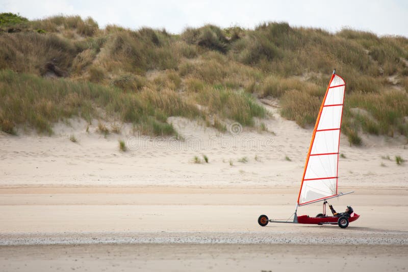 Land sailing on the beach stock photo. Image of distance - 5896074