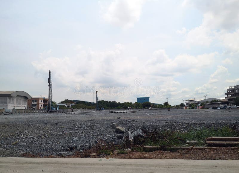 Landscape of Empty Land Plot for Development, and Beautiful Blue Sky ...