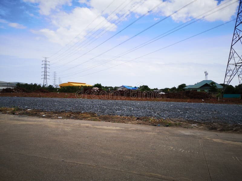Landscape of Empty Land Plot for Development, and Beautiful Blue Sky ...