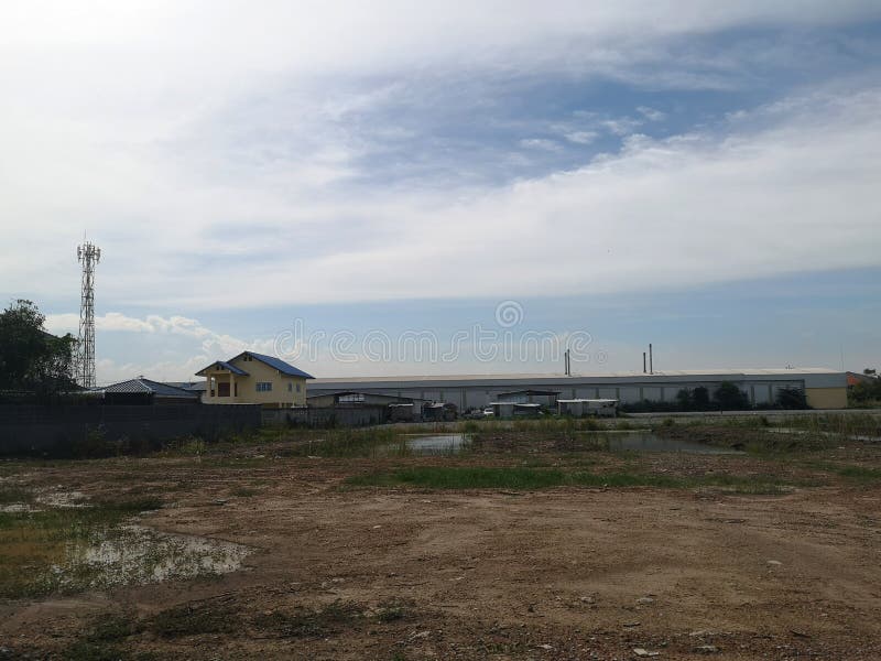 Landscape of Empty Land Plot for Development, and Beautiful Blue Sky ...