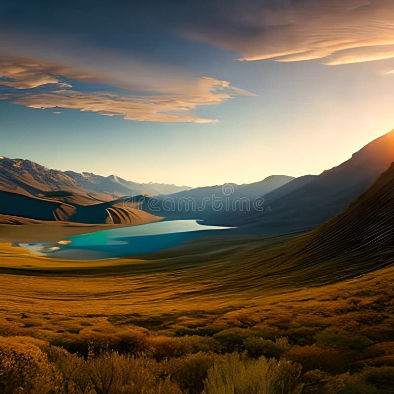 Land scape poster print stock illustration. Illustration of sunrise ...