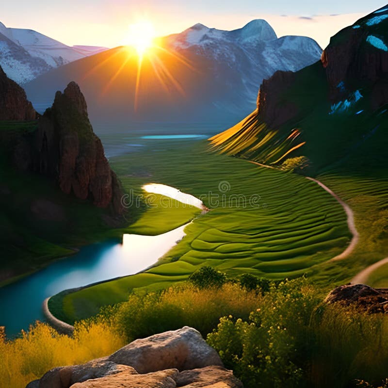 Land scape poster print stock illustration. Illustration of poster ...