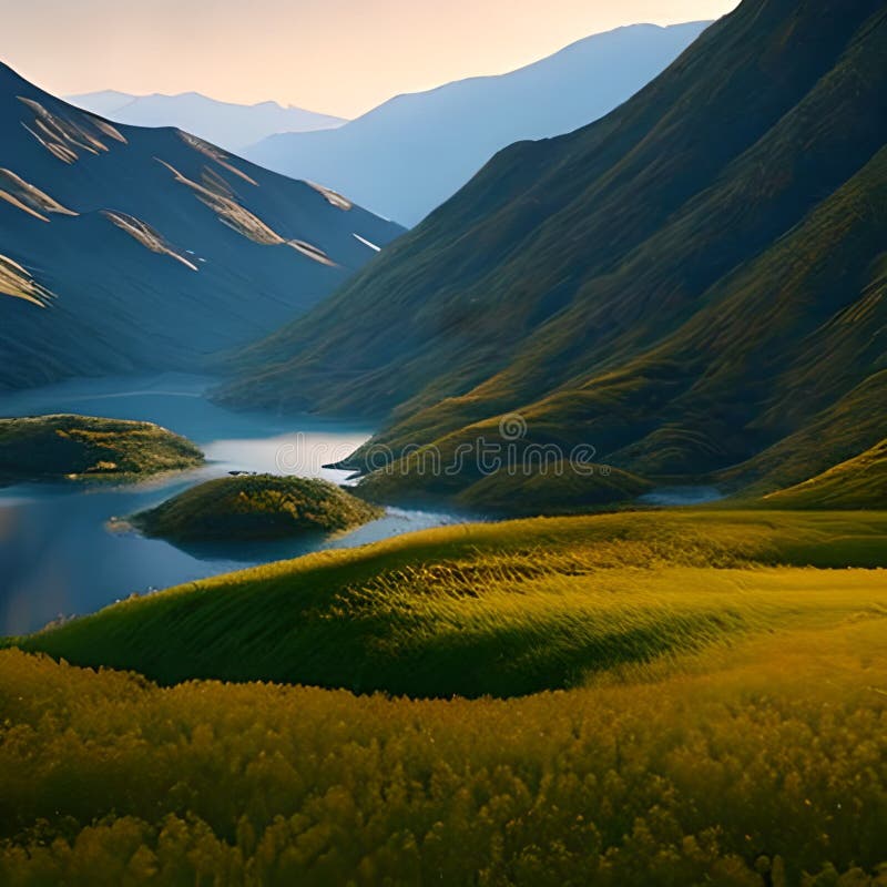 Land scape wallpaper print stock illustration. Illustration of highland ...