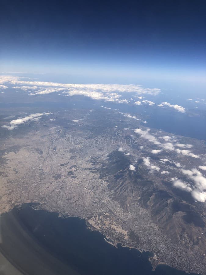 Land from the Sky Below the Clouds. Stock Image - Image of space ...