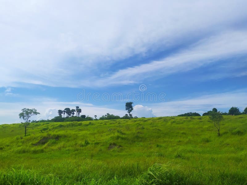 Land and Sky, Green and Blue, Beautifull Day Stock Image - Image of ...