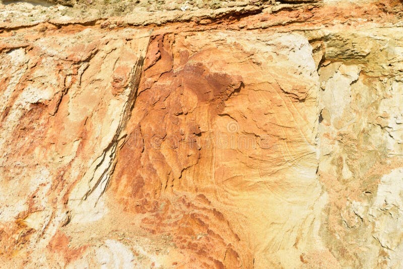 Land Structure in Open Pit Mining. Ground Background in Quarry. Rock ...