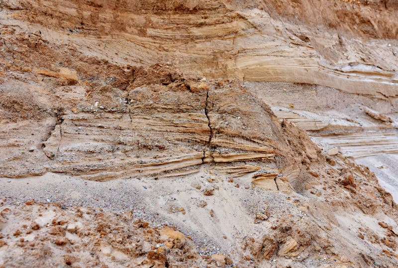 Land Structure in Open Pit Mining. Ground Background in Quarry. Rock ...