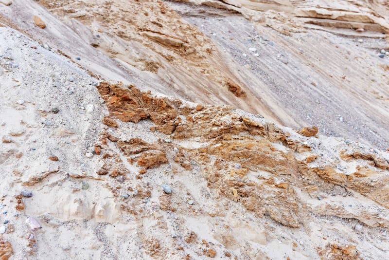 Land Structure in Open Pit Mining. Ground Background in Quarry. Rock ...