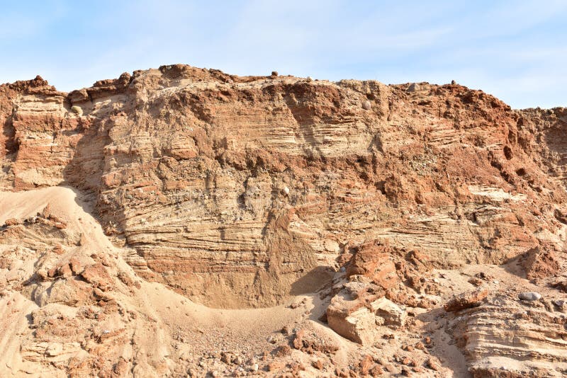 Land Structure in Open Pit Mining. Ground Background in Quarry. Rock ...