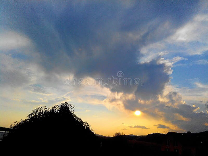 Land, sunset, stock image. Image of blue, tree, green - 43644775