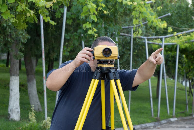 Land surveyor stock image. Image of surveying, measurements - 32273499