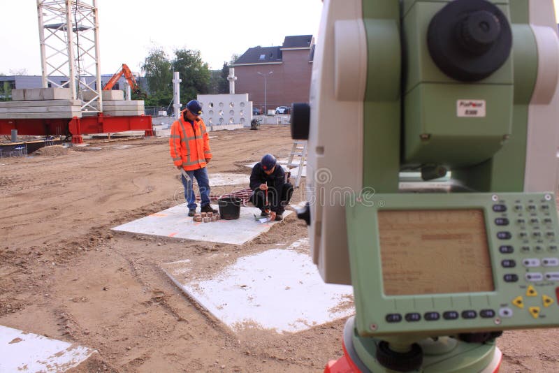 Land Surveyor at Work with Gps Stock Image - Image of measurement ...