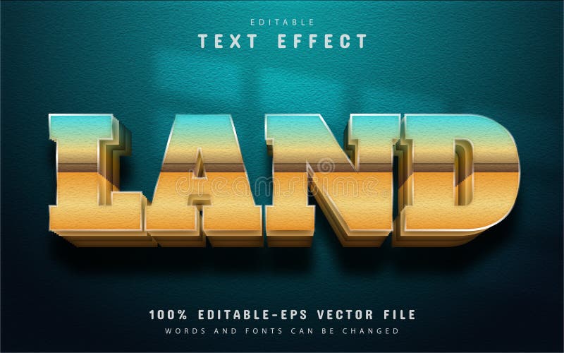 Land Text Effect with Gradient Stock Vector - Illustration of text ...
