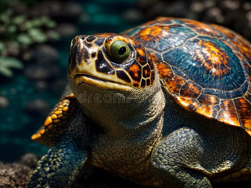 A Portrait of a Land Turtle Stock Photo - Image of garden, close: 294242090