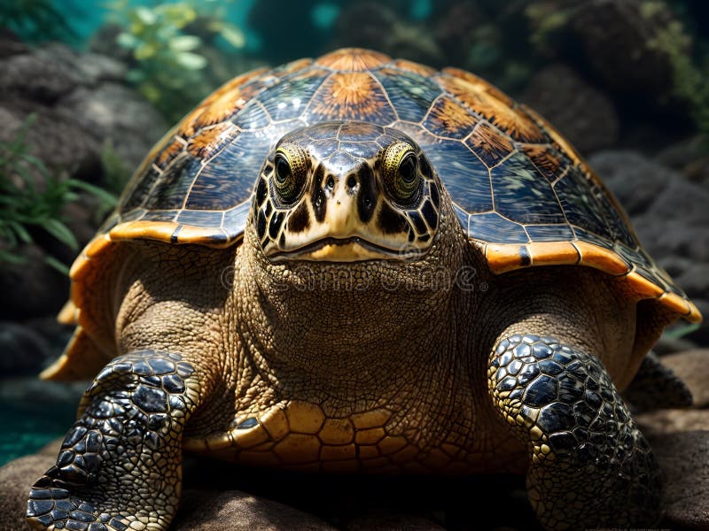 A Portrait of a Land Turtle Stock Image - Image of forest, graeca ...
