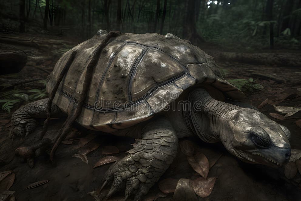 The Land Turtle in Its Natural Environment. Neural Network AI Generated ...