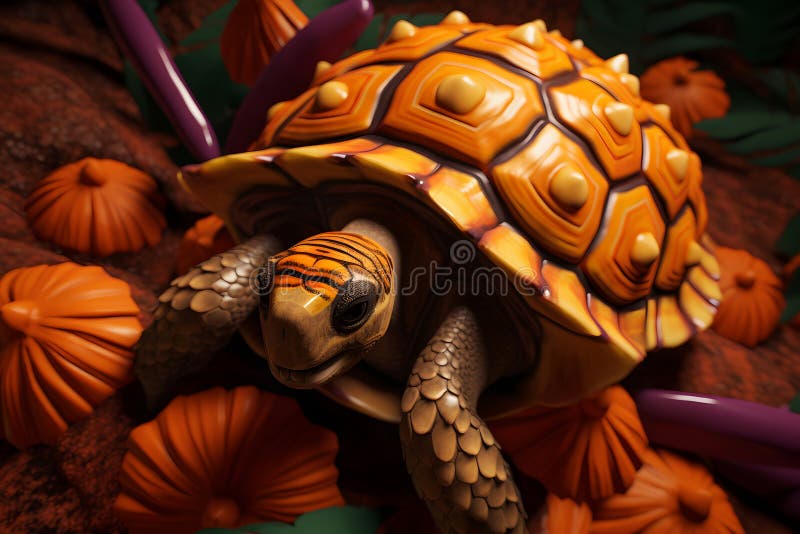 The Land Turtle in Its Natural Environment. Neural Network AI Generated ...