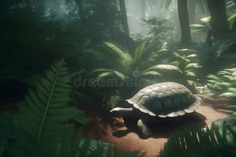 The Land Turtle in Its Natural Environment. Neural Network AI Generated ...