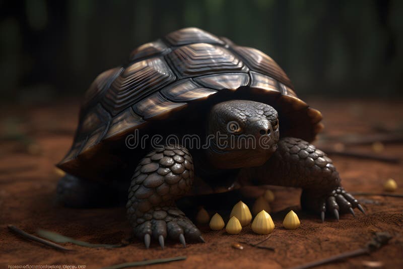 The Land Turtle in Its Natural Environment. Neural Network AI Generated ...