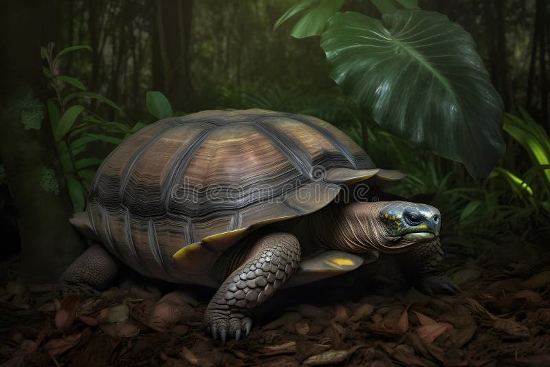 The Land Turtle in Its Natural Environment. Neural Network AI Generated ...