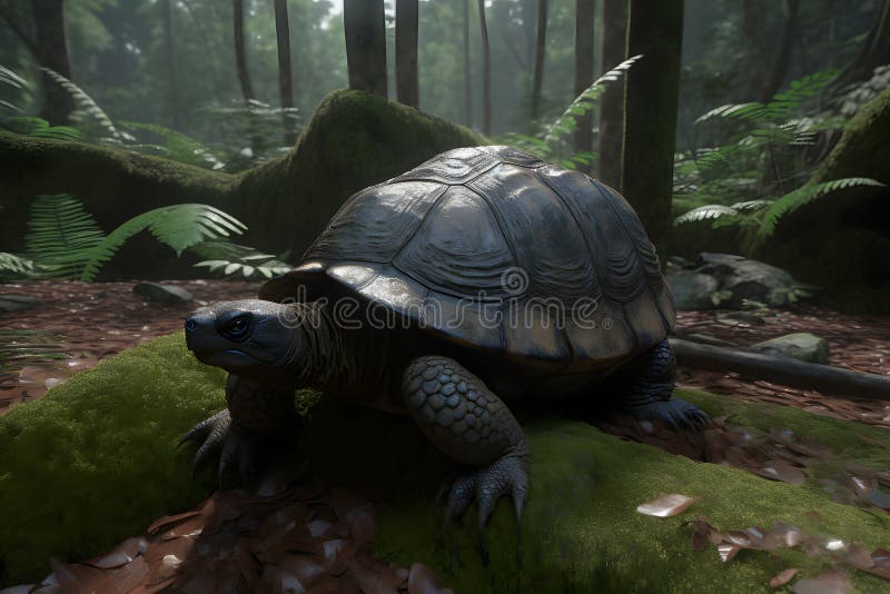 The Land Turtle in Its Natural Environment. Neural Network AI Generated ...