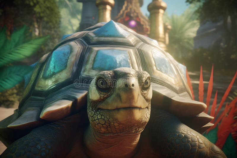 The Land Turtle in Its Natural Environment. Neural Network AI Generated ...