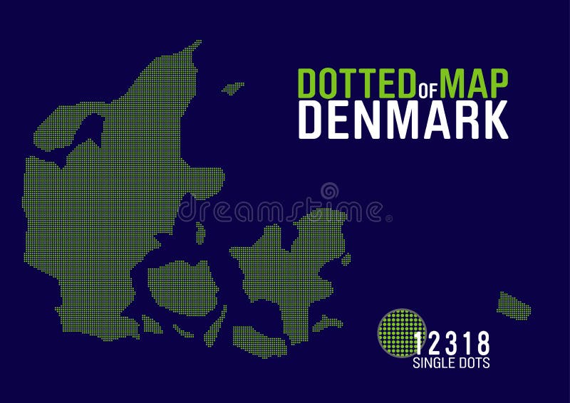 A dotted map of denmark stock vector. Illustration of point - 251799750