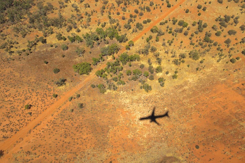 Land View from Above, with the Shadow of a Airplane Stock Image - Image ...