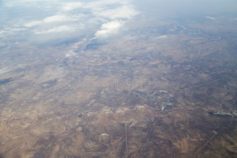 Land, the View from the Airplane Stock Image - Image of view, blue ...