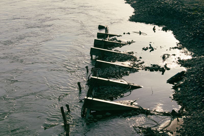 Land Views that Arise in a Large River Stock Image - Image of shore ...