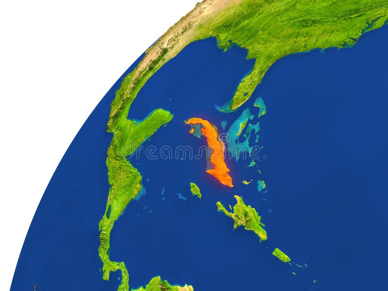 Land Von Kuba-Satellitenbild Stock Abbildung - Illustration von ...