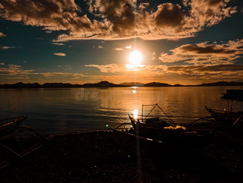 The Land Where the Sunset is Extraordinary Stock Image - Image of ...