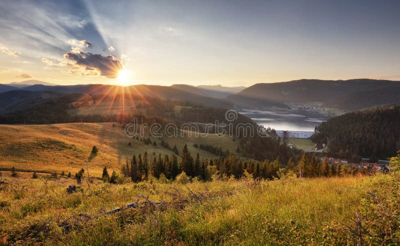 Landcape of Mountain at Sunset Panorama from Peak Velky Choc, Slovakia ...