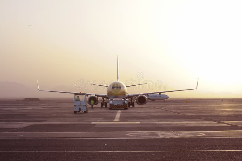 Landed Airplane stock image. Image of boeing, scheduled - 7143945