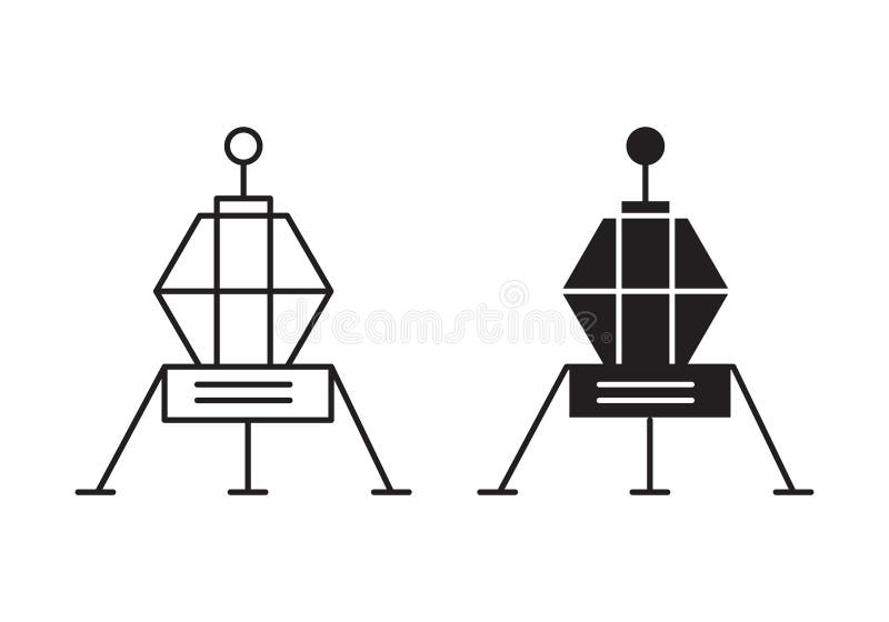 Lander Outline Icon Collection or Set. Lander Thin Vector Line Art ...