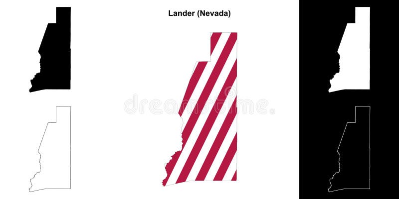 Lander outline map stock illustration. Illustration of counties - 324038156