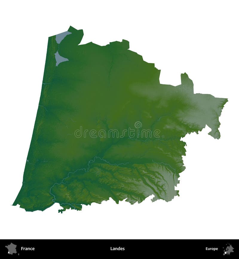 Landes, France, Isolated on White. Physical Stock Illustration ...