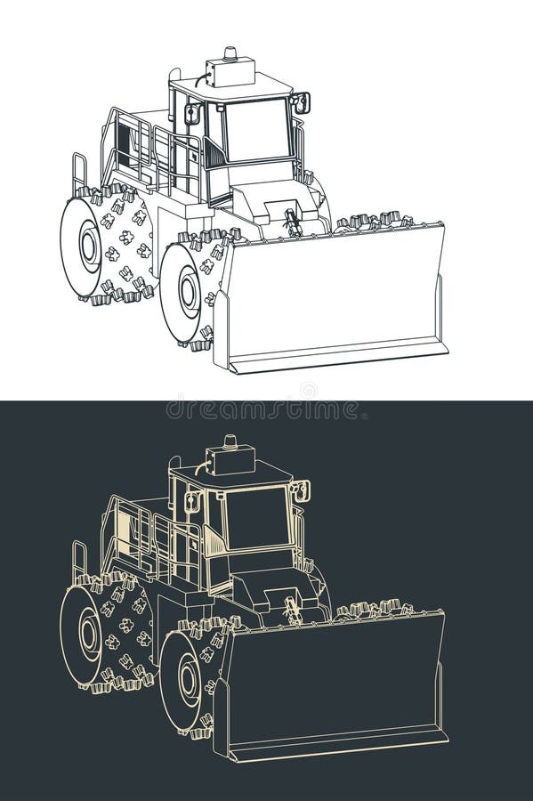 Landfill Compactor Sketches Stock Vector - Illustration of symbol ...