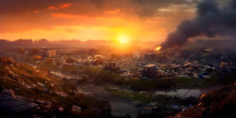 Landfill with Lots of Plastic Waste. Pollution of Our Planet Stock ...