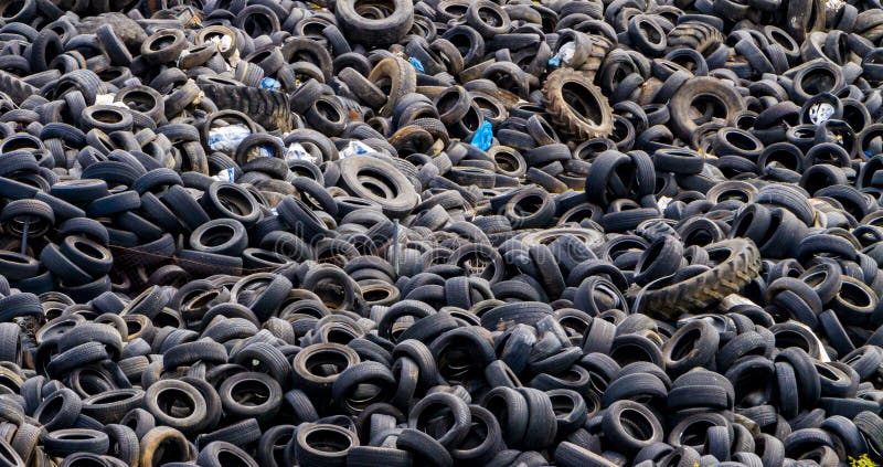 Landfill with Old Tires and Tyres for Recycling. Reuse of the Waste ...