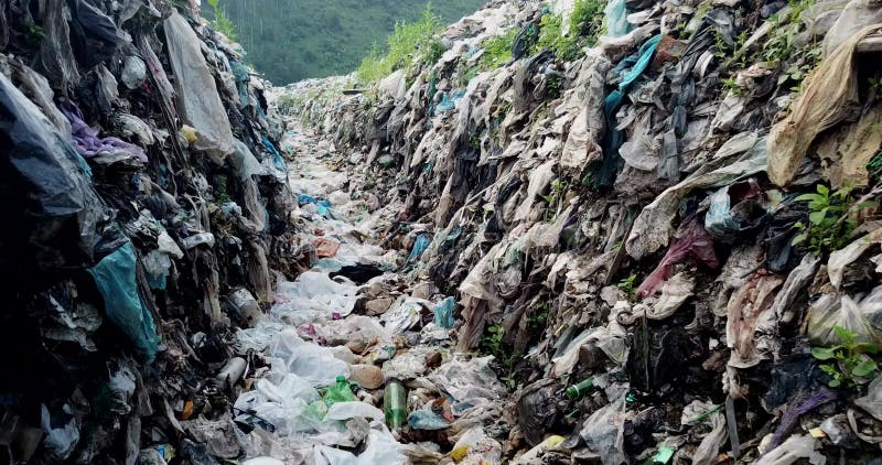 Landfill with Plastic Waste, Garbage Platform. Aerial Photography Stock ...