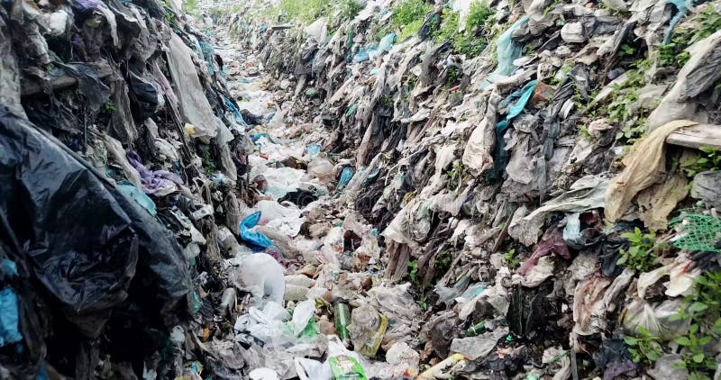 Landfill with Plastic Waste, Garbage Platform. Aerial Photography Stock ...