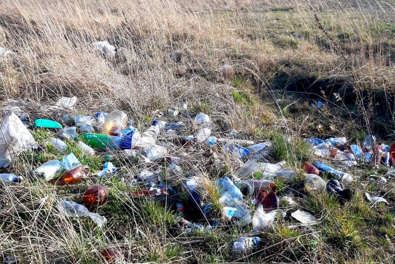 Landfill Of Plastic Waste Thrown Into The Field Is Not Authorized For ...