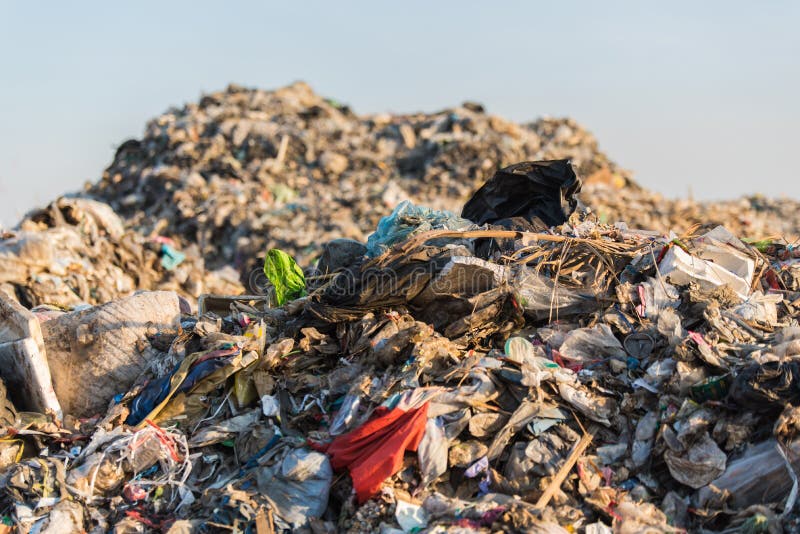 Landfill site,toxic waste stock image. Image of blue - 90651703